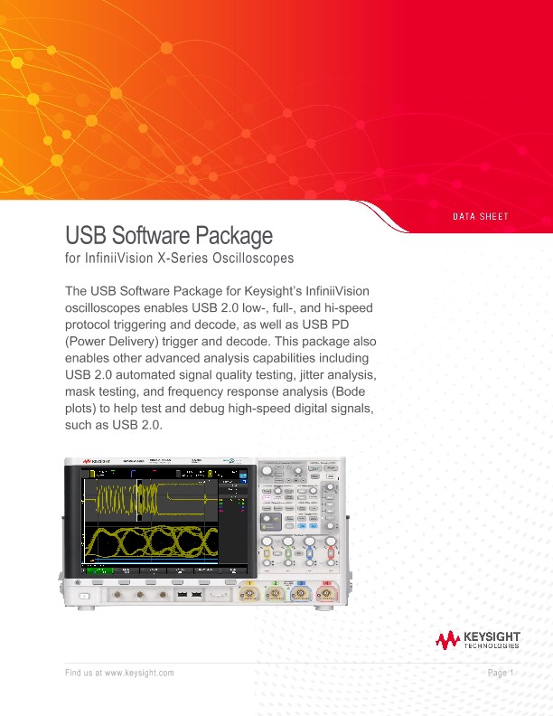 USB Software Package for InfiniiVision X-Series Oscilloscopes PDF Asset Page | Keysight